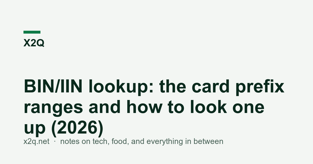 BIN/IIN lookup: the card prefix ranges and how to look one up (2026)